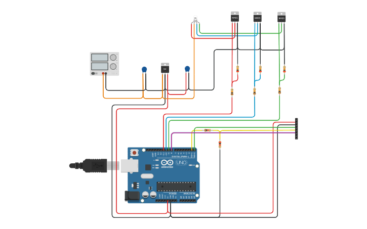 Circuit design rgb bluetooth hc-05 - Tinkercad