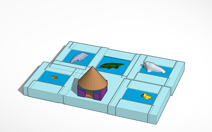 3D design Waterpark Ocean Animals - Tinkercad