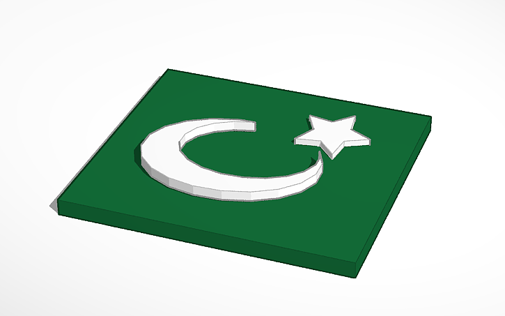 3D design Pakistan Bayrağı - Tinkercad