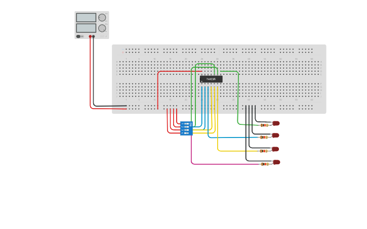 Circuit design Binary to Gray Code-IC 7486 - Tinkercad