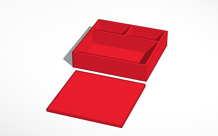 3D design 3 Compartment Box - Tinkercad