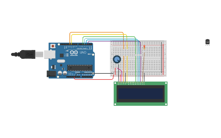 Circuit design lcd screen | tinkercad | Tinkercad