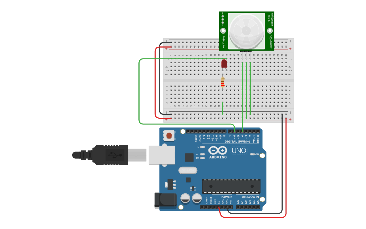 Circuit design Aman_Dhuria_102203160 Motion Detector - Tinkercad