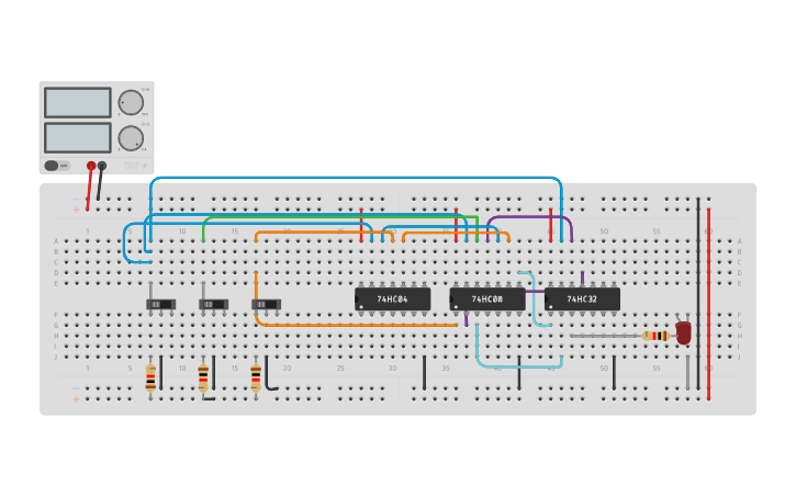 Circuit design table 4-2 | Tinkercad