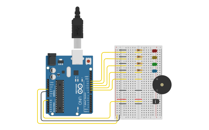 Circuit design Control de temperatura con LM35DZ - Tinkercad