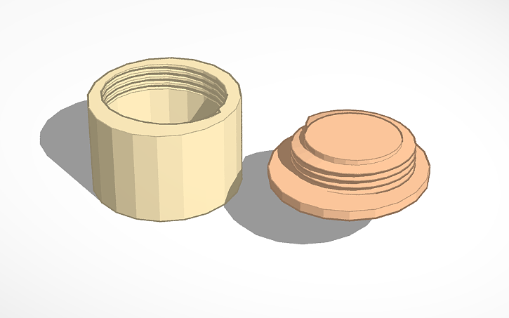 3D design screw container box and lid - Tinkercad