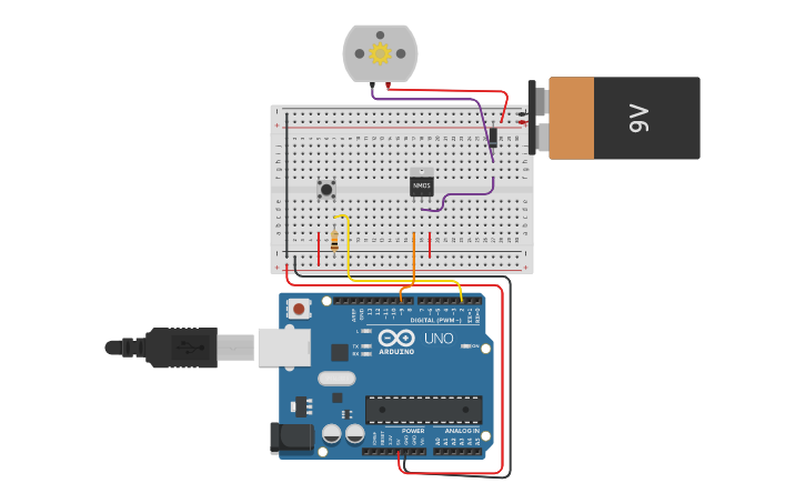 Circuit design Motorized Pinwheel - Tinkercad