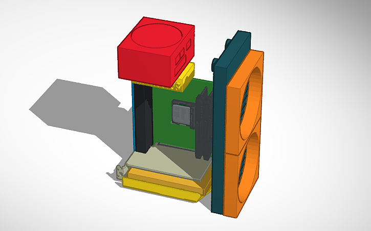 3D design Itx Case Guts (MB,GPU,PSU,AIO) - Tinkercad