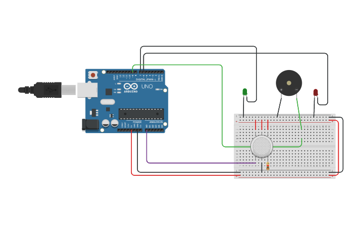 Circuit Design Mq2 Gas Sensor Tinkercad