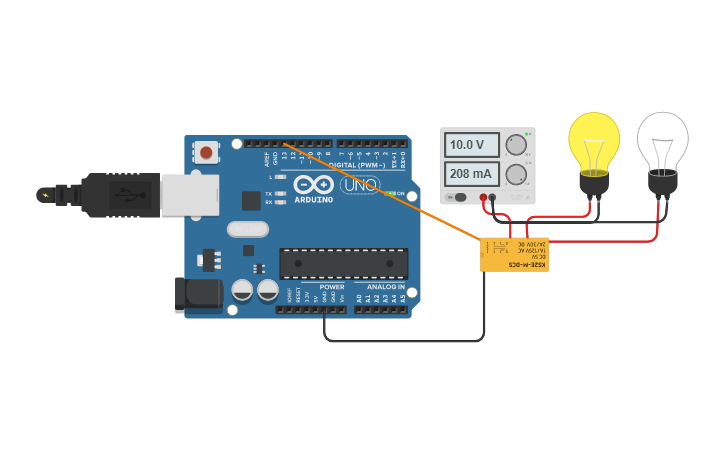 Circuit Design Relay Dpdt Control Tinkercad