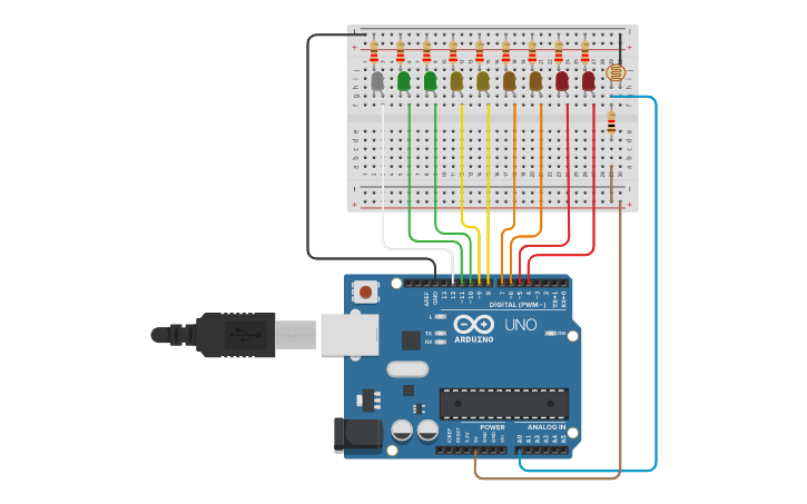 Circuit Design Photoresistor Tinkercad