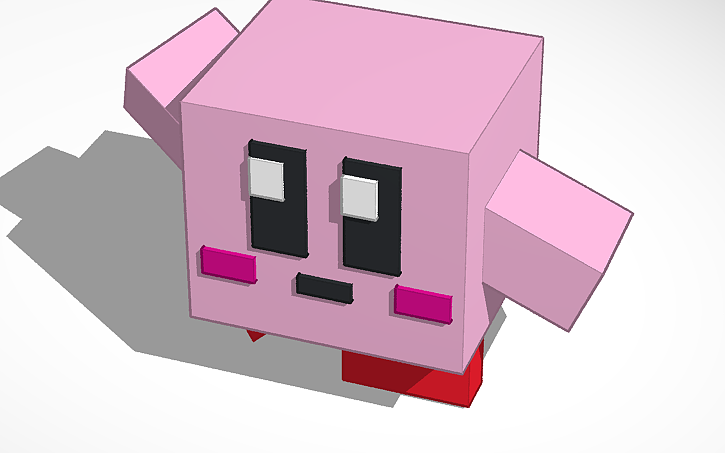 3D design Minecraft kirby - Tinkercad
