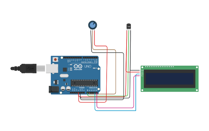 Circuit design Temp Sensor - Tinkercad