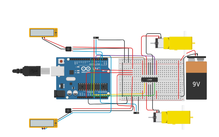 Circuit design Line Follower Circuit - Tinkercad