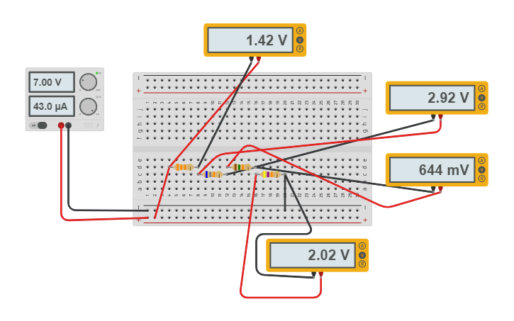 Circuit design Práctica 15 Medir Tensión Caso C - Tinkercad