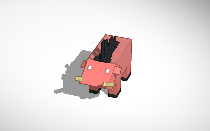 3D design hoglin minecraft figure - Tinkercad