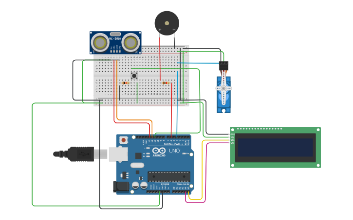 Circuit design automatic door - Tinkercad
