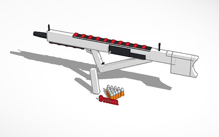 3D design 9mm full auto light machine gun | Tinkercad