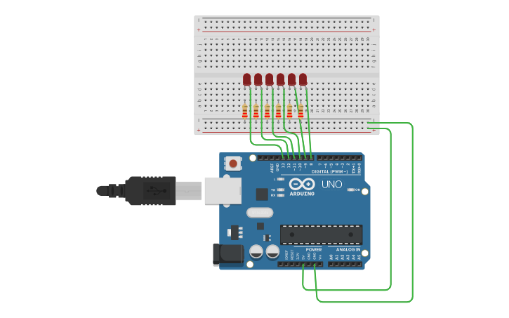 Circuit design led loop | Tinkercad