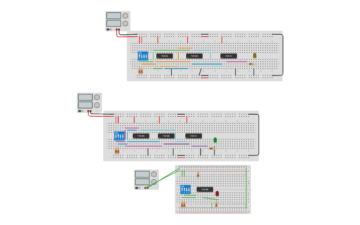 Circuit design Implementación de circuito lógico. - Tinkercad
