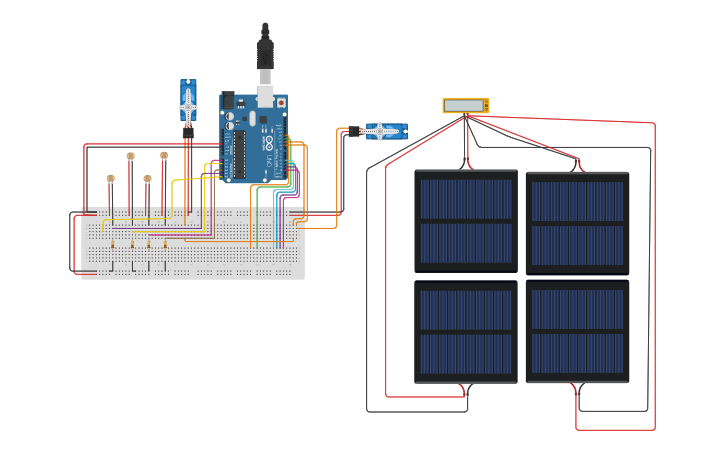 Circuit design painel solar trabalho autonomo - Tinkercad