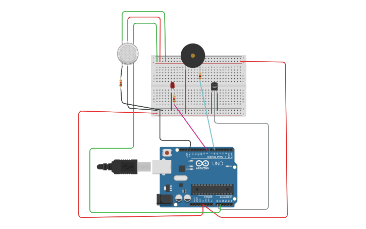 Circuit design Arduino Quiz - Tinkercad