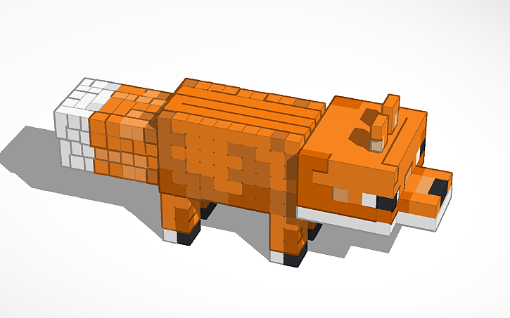 3D design Minecraft fox - Tinkercad