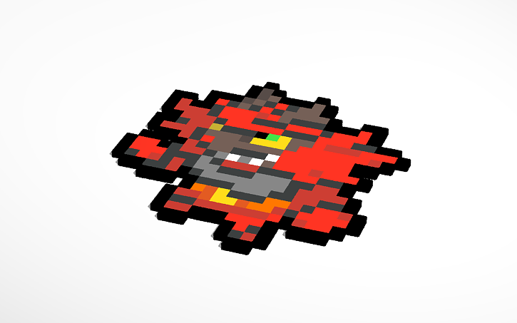 3D design Incineroar - Pixel Art - Tinkercad