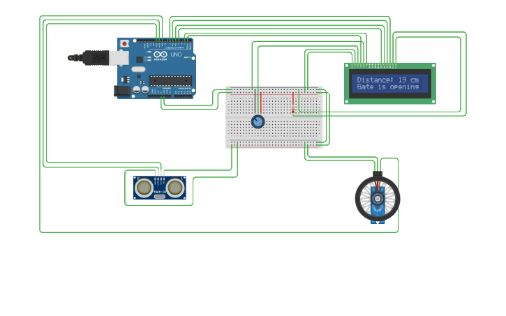 Circuit design Toll-gate - Tinkercad