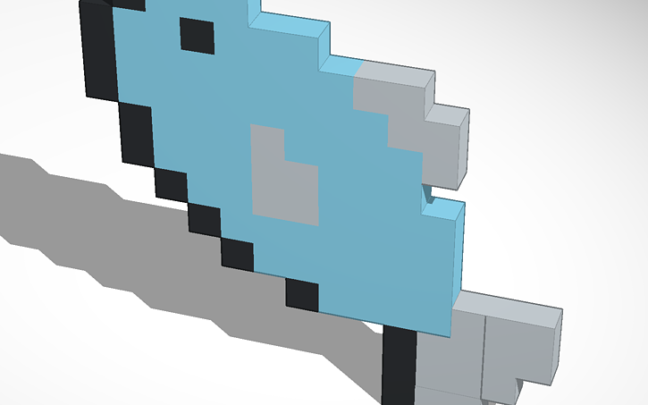 3D design minecraft raw fish - Tinkercad