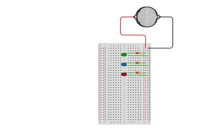 Circuit design LEDs in Parallel - Tinkercad