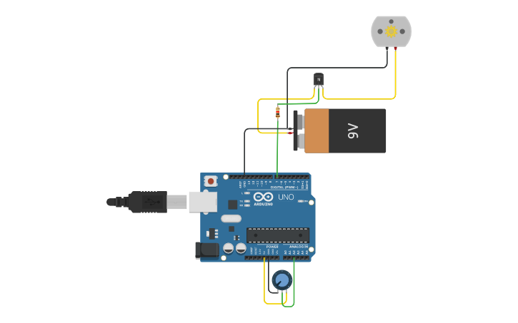 Circuit design DC motor - Tinkercad