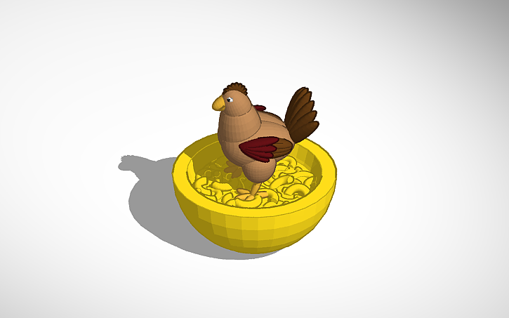 3D design Mac n' cheese with the chicken strips - Tinkercad