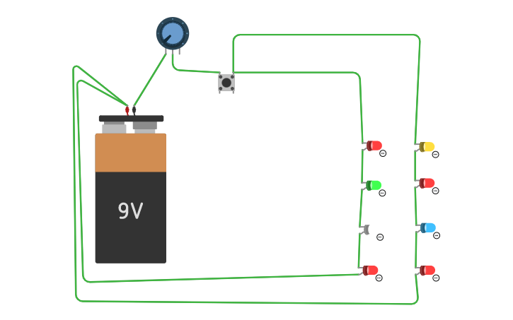 Circuit design Holiday Light Example - Tinkercad