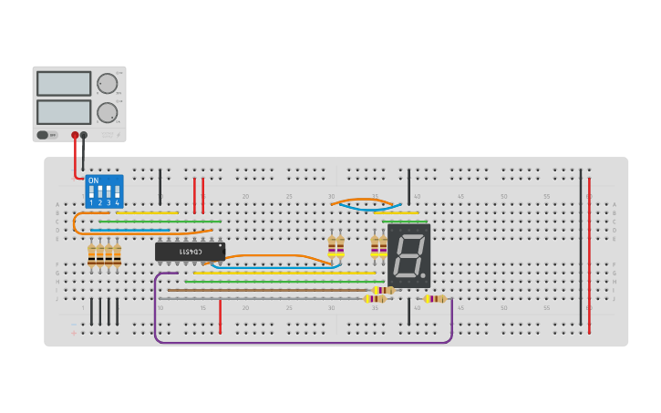 Circuit design Display 7 segmenti | Tinkercad Circuit design Display 7 segmenti | Tinkercad