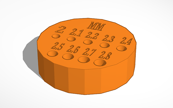 3D design 2mm rod diameter test tool | Tinkercad