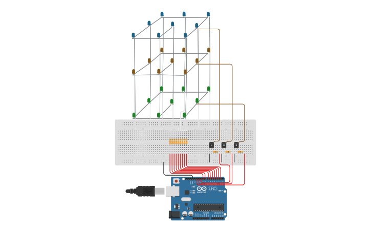 Circuit design Cubo Led - Secuencia 2 - Tinkercad