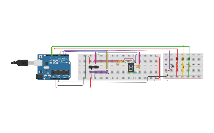 Circuit design Cribari Lorenzo Interrupt CD4511 - Tinkercad