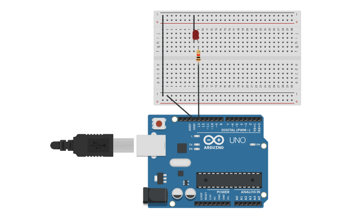 Circuit design Arduino - 1 LED - Tinkercad
