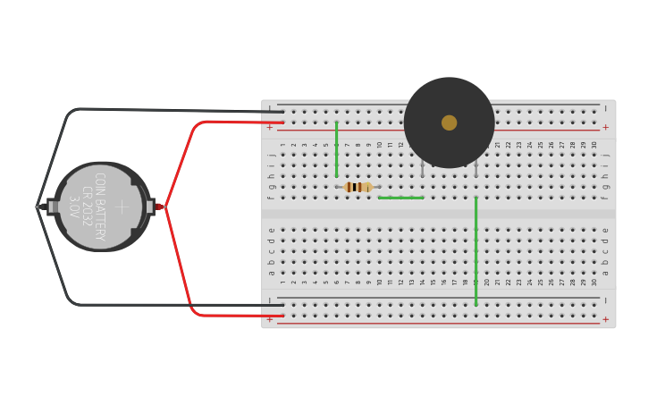 Circuit design Make a sound - Tinkercad