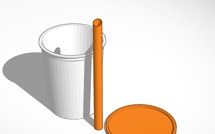 3D design A cup with a straw :) | Tinkercad