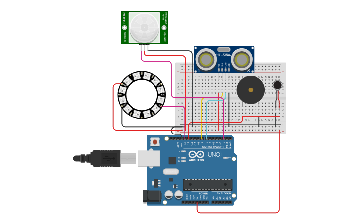 Circuit Design Social Distancing Tinkercad