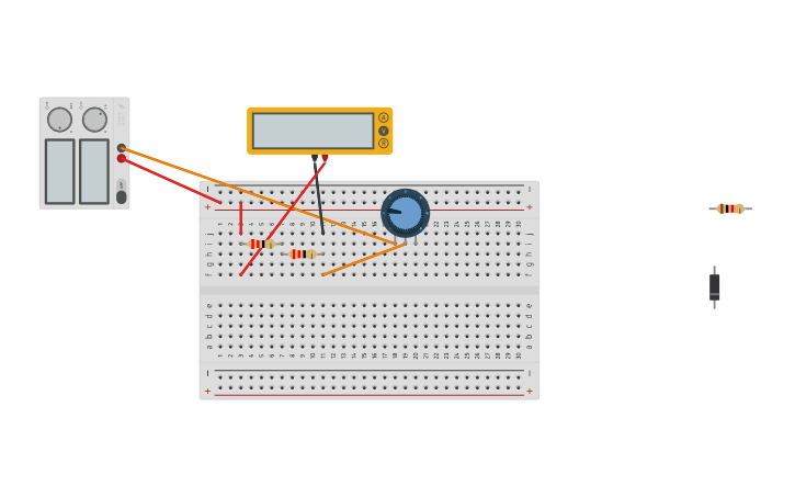 Circuit Design Resistor Seri Potentiometer Pengukuran Tegangan