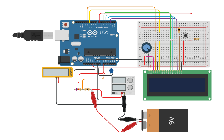 Circuit design Voltimetro DC | Tinkercad