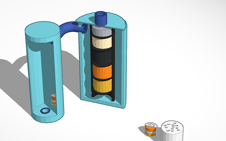 3D design Filter tube and Water Storage - Tinkercad