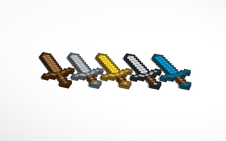 3D design minecraft swords | Tinkercad