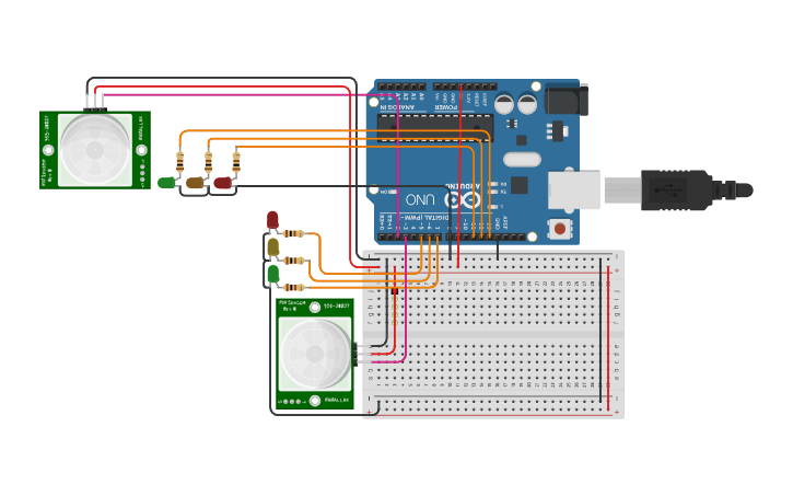 Circuit design Copy of Smart Traffic Light - Tinkercad