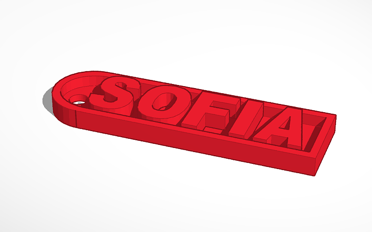 3D design Name Tag (Sofia) - Tinkercad
