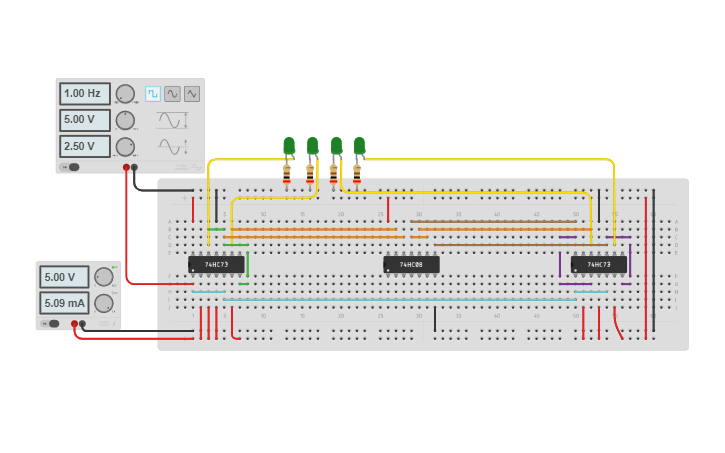 Circuit Design 192270 4 Bit Synchronous Up Counter Tinkercad