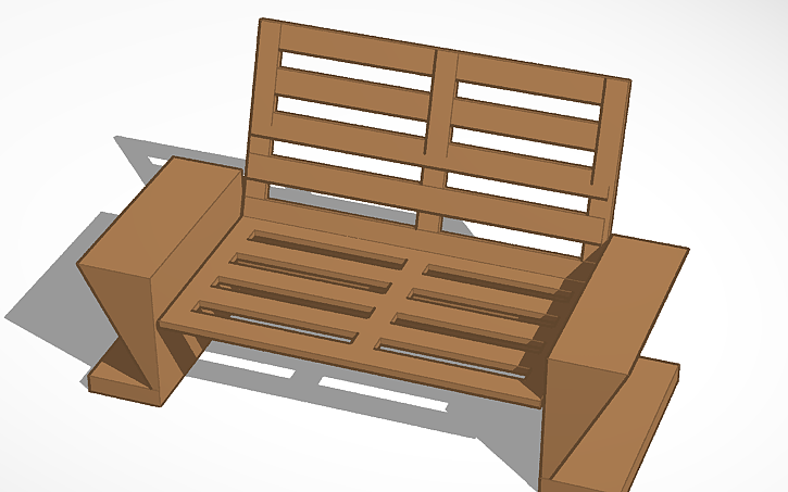 3D design Bench With Shelf | Tinkercad